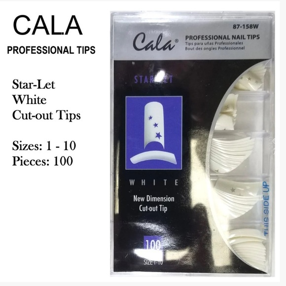 Cala | Makeup | Cala Professional Nail Tips Starlet White Cutout Tips 0 ...